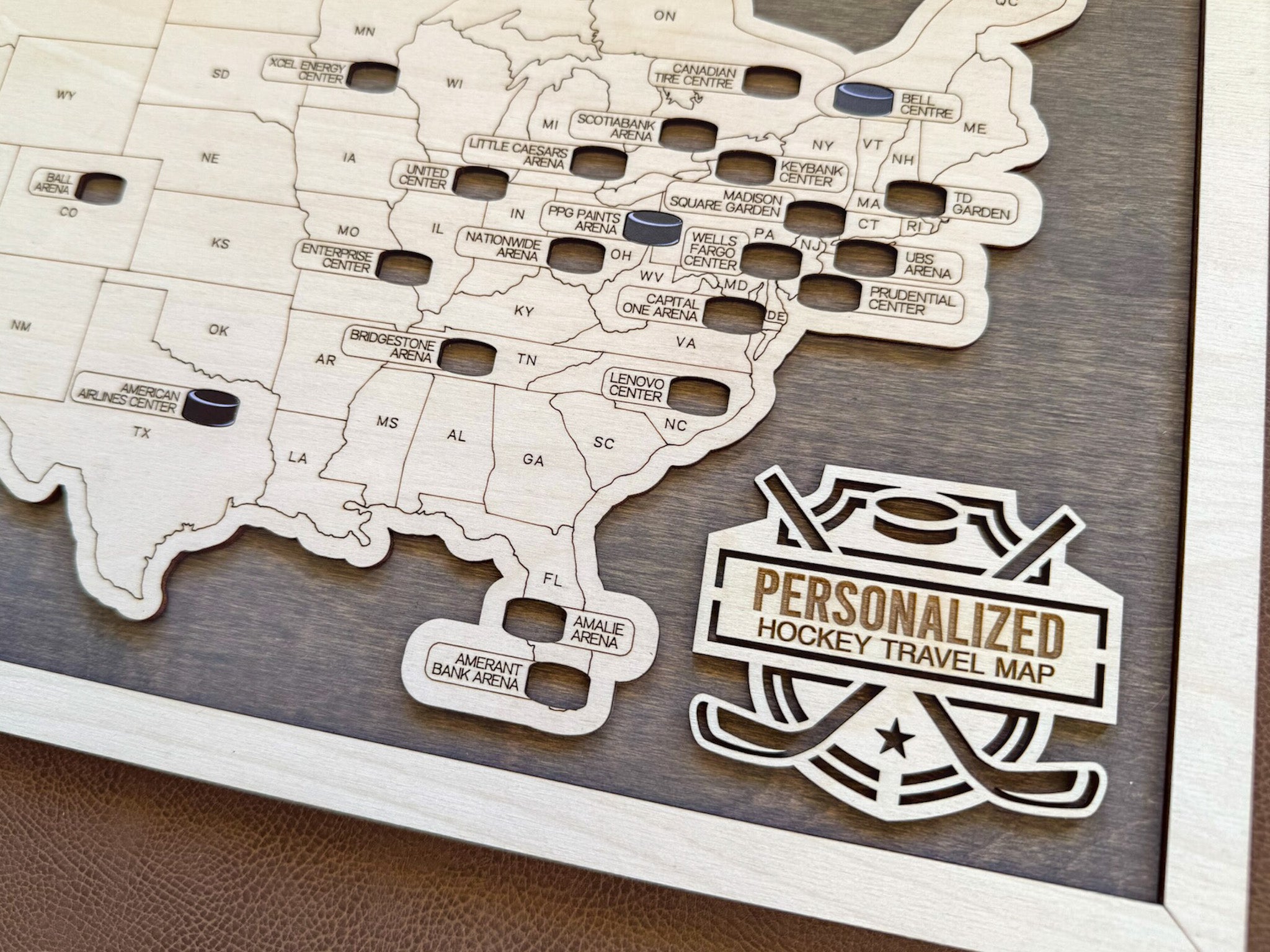 Pro Hockey Arena Map – Track U.S. & Canadian Stadium Visits with Tokens ...