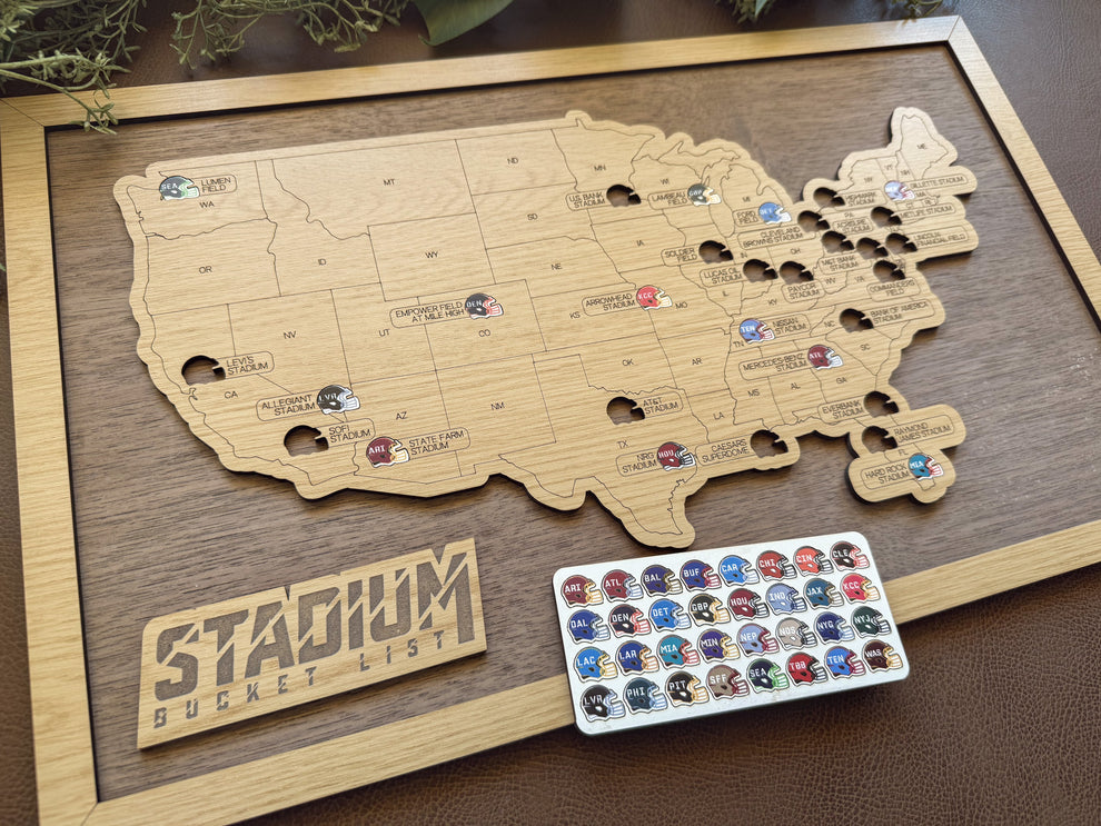 Pro Football Stadium Map – Track Stadium Visits with Tokens – Hyder ...