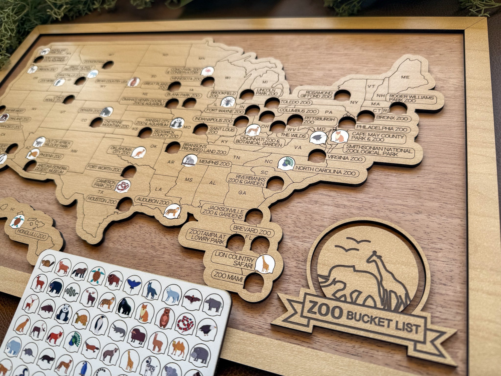 Zoo Travel Map – Track U.S. Zoos and Wildlife Parks – Hyder Handcrafted
